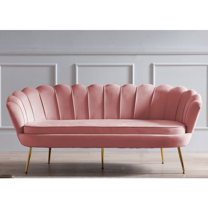 Muschelsofa 3 Sitzer aus Samt Rose Online GroBhandel Orderchamp