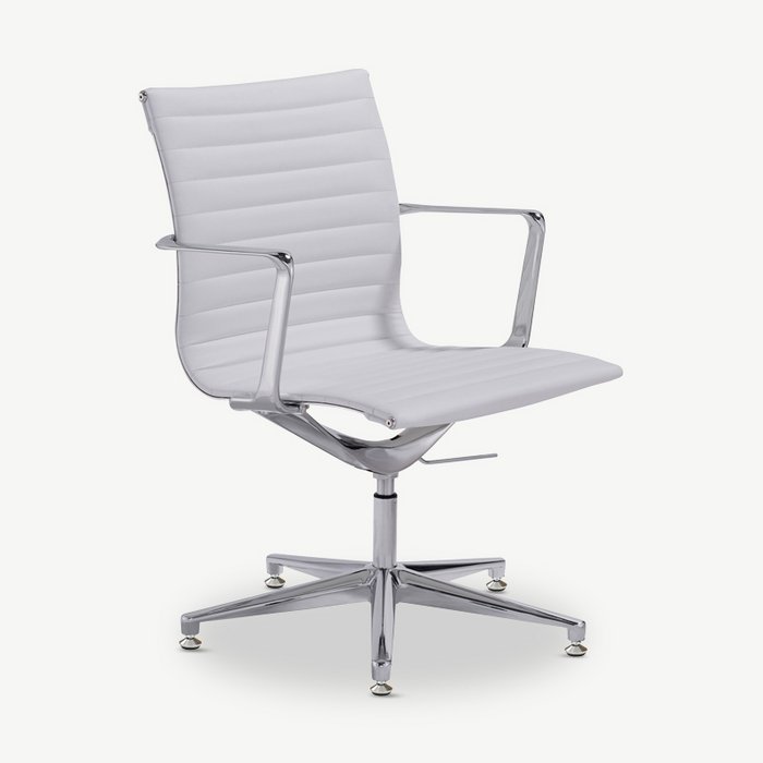 Mateo Conference Chair White PU leather Chrome Online Wholesale Orderchamp
